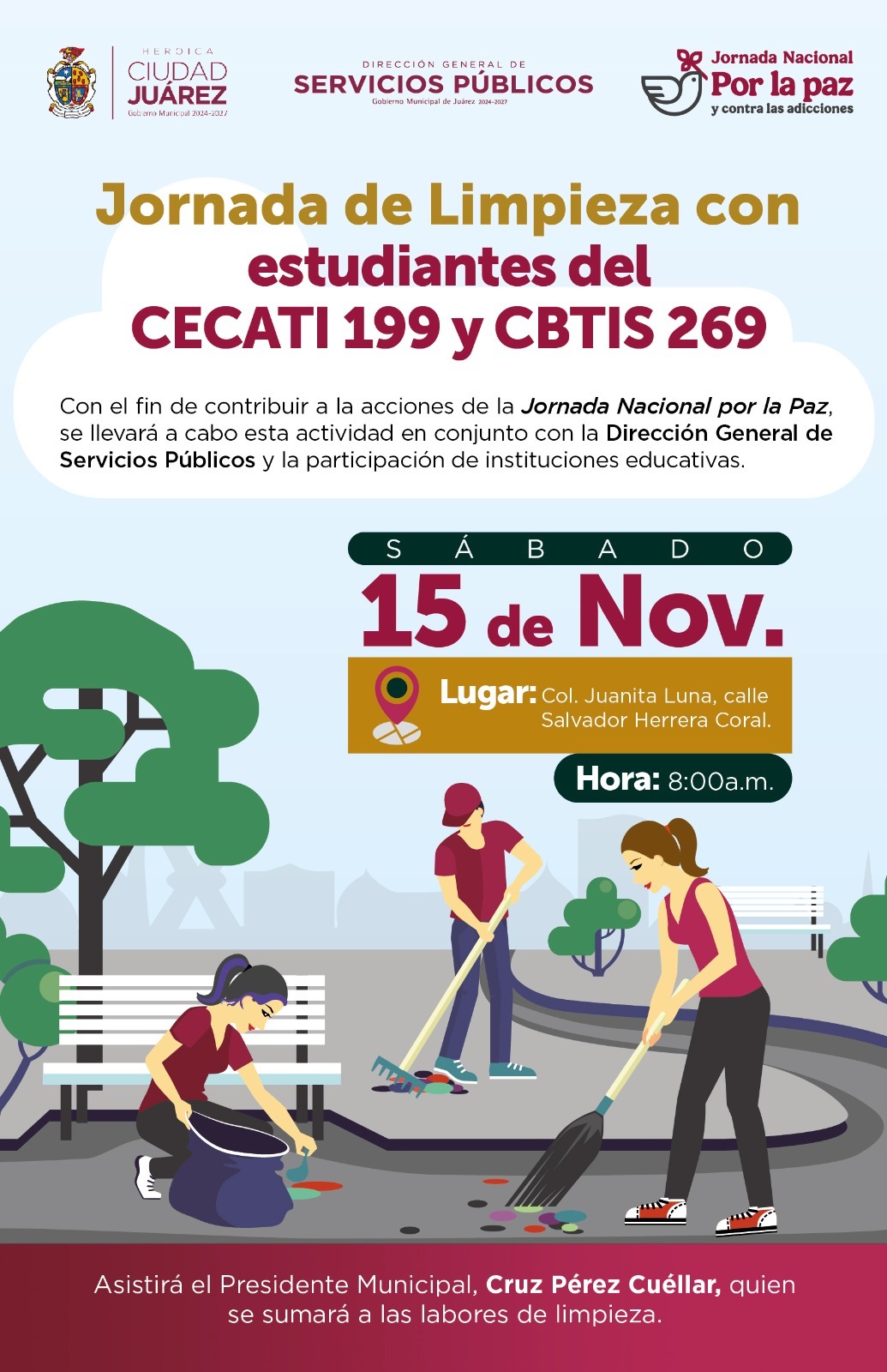 Ayudarán alumnos del CECATI 199 y CBTIS 269 en la limpieza de la ...